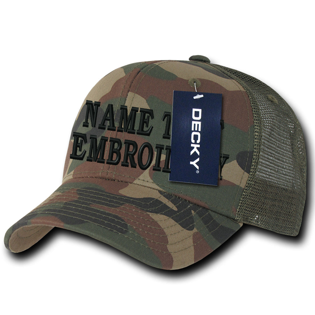 Custom Embroidered Camo Trucker Hat Personalized Embroidery Mesh Cap ...